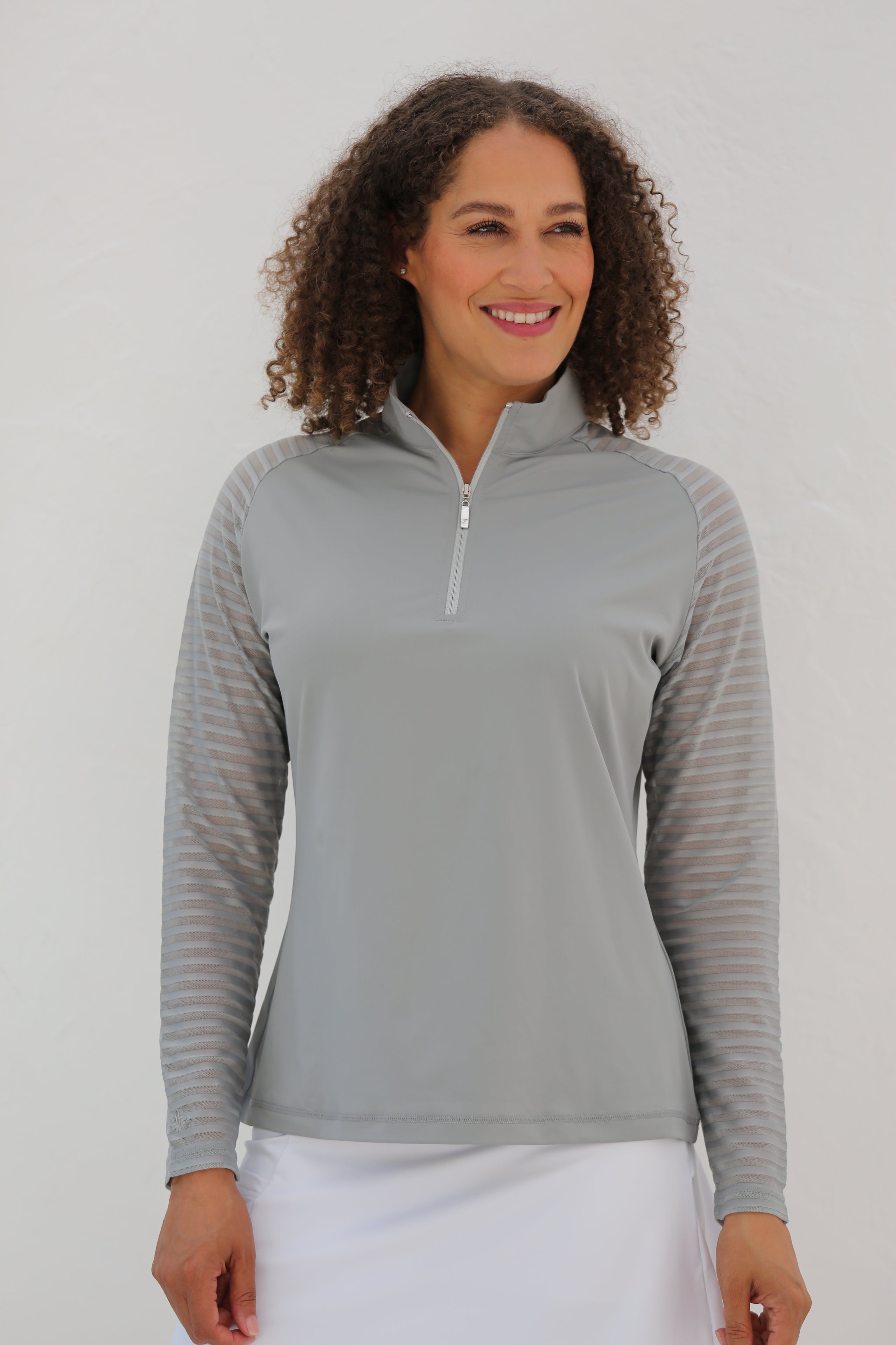 Women's Sheer Long Sleeve Golf Shirt - Dove – FAMARA