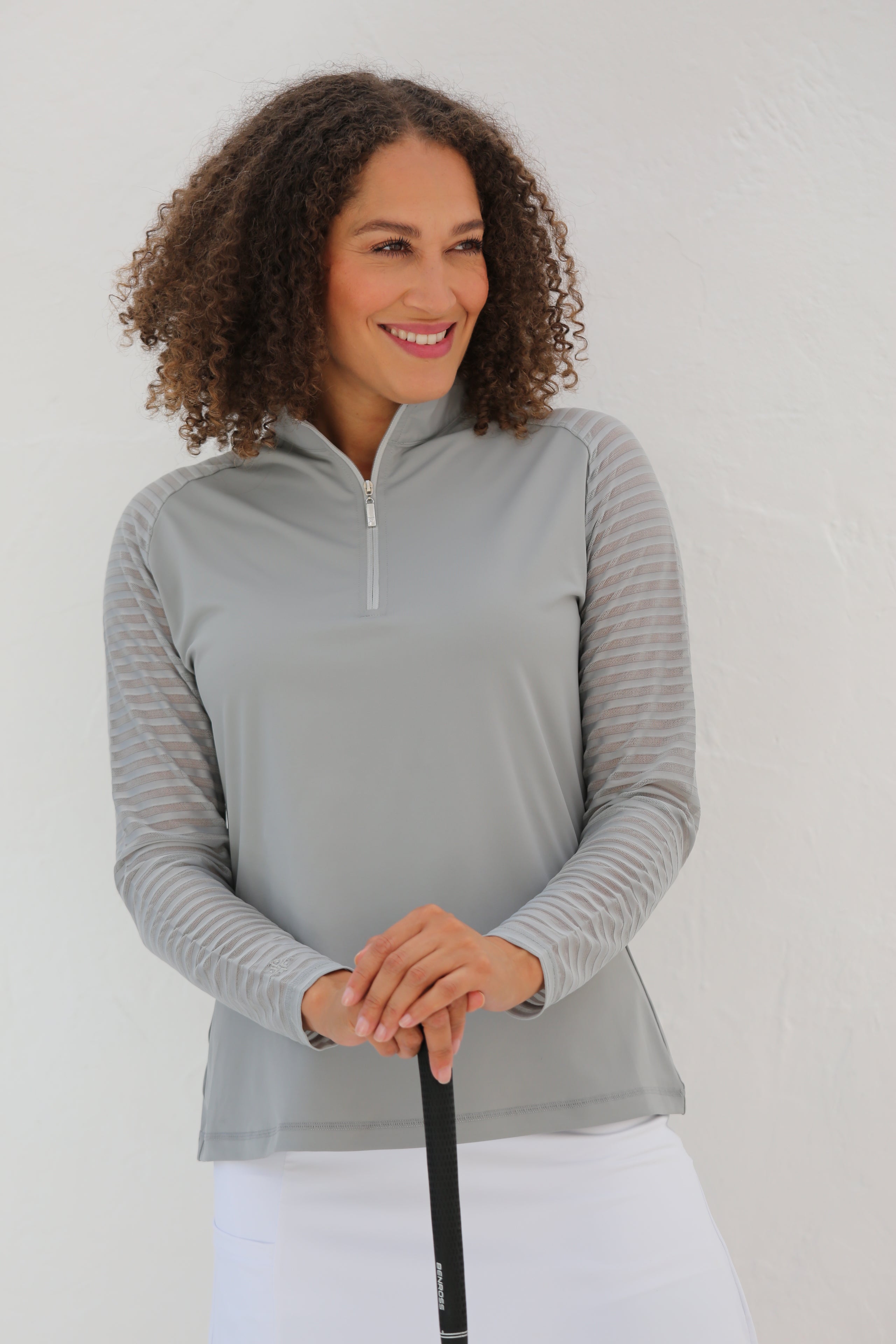Women's Sheer Long Sleeve Golf Shirt - Dove – FAMARA